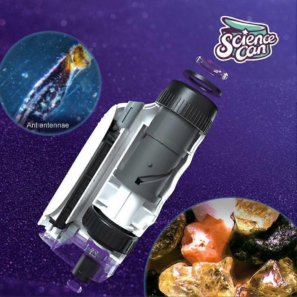 Kids Toys Science Experiment Pocket Microscope Kits 60-120x Educational Mini Handheld Microscope ...