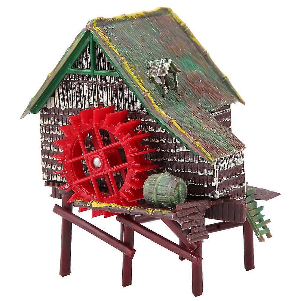 Fish Tank Landscaping Decoration Pneumatic Aerated Waterwheel Hut(Big ...