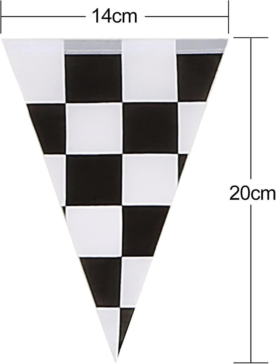 10 Meters Checkered Flags Black and White Pennant Racing Banner Race ...