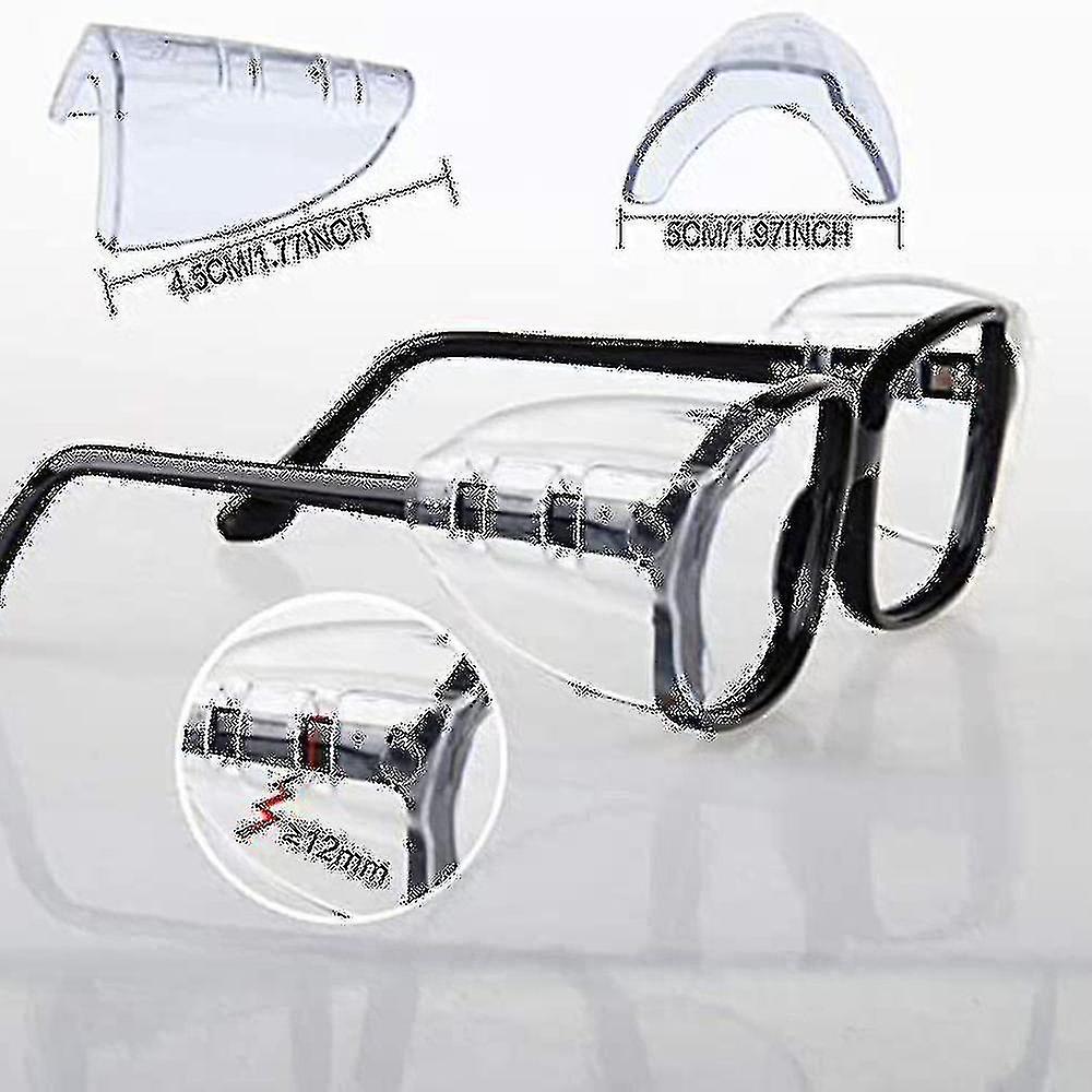 4 Pairs Eye Glasses Side Shields Clear Side Shield For Safety Glasses ...
