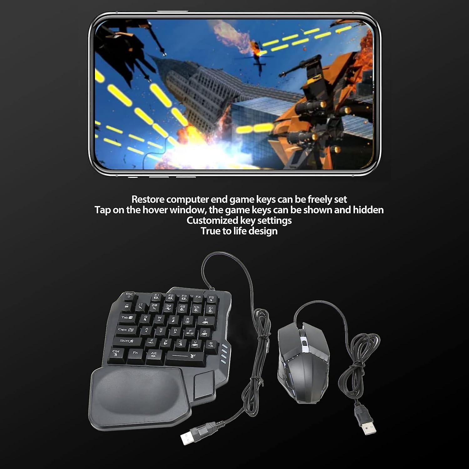 4 in 1 Mobile Game Combo Pack with Gaming Keyboard Mouse Converter for Android and iOS, Play ...