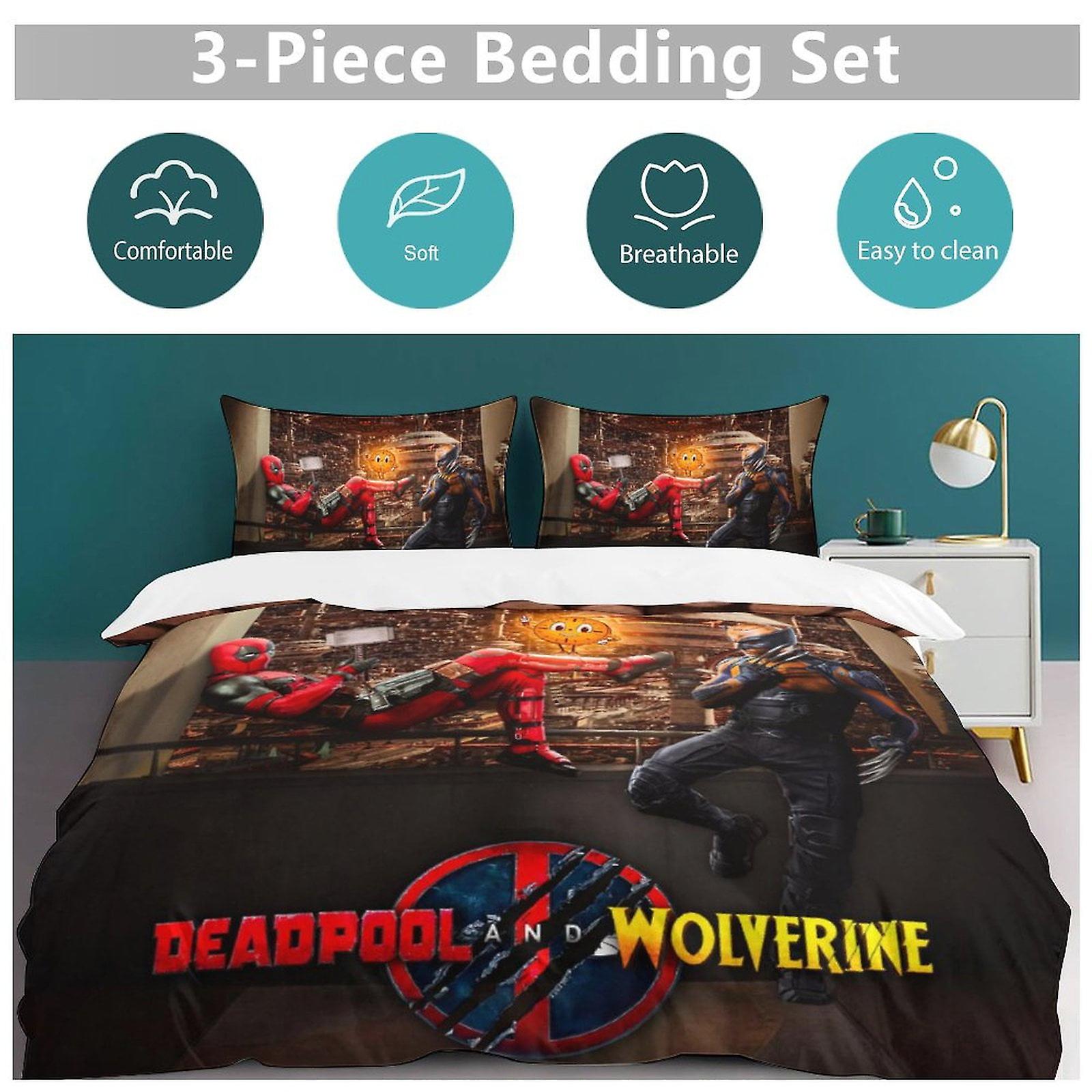 Deadpool Bedding Sets Cute Bed Cover Anime Cartoon 3D Printed ...