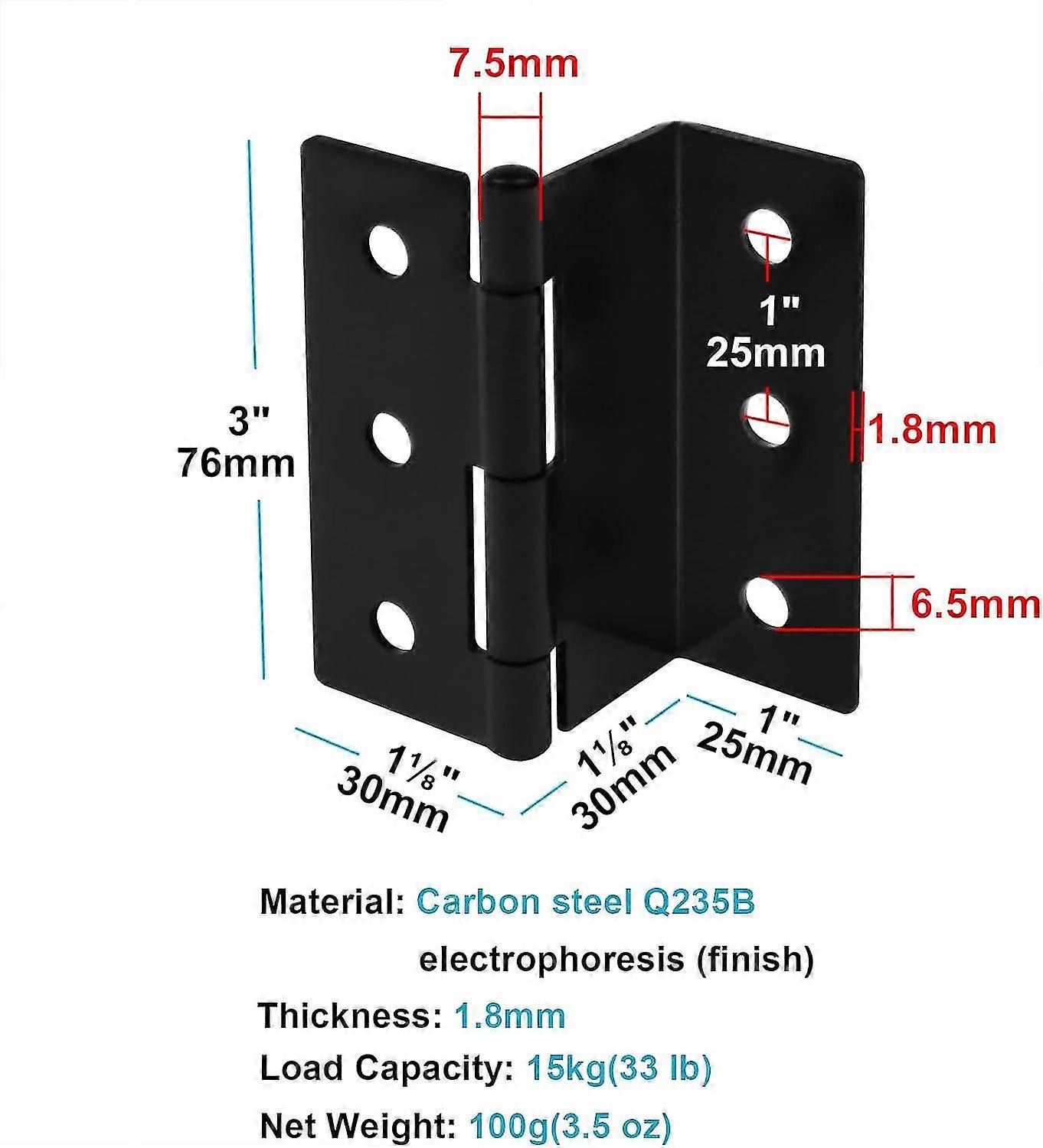 6pcs 76mm Length Half Surface Hinges, Trunk Hinges, Door Offset Hinges ...