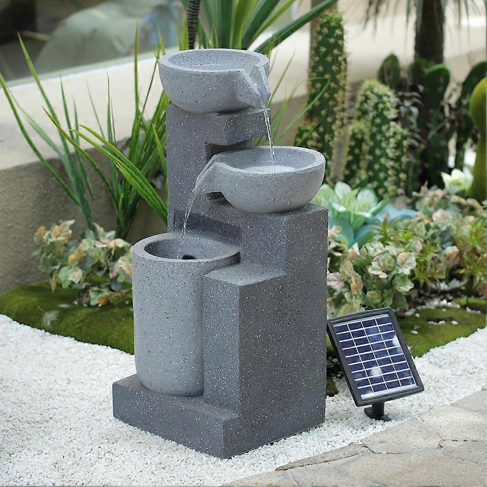 Outdoor Water Fountain Rockery Decor Solar Powered | Fruugo UK