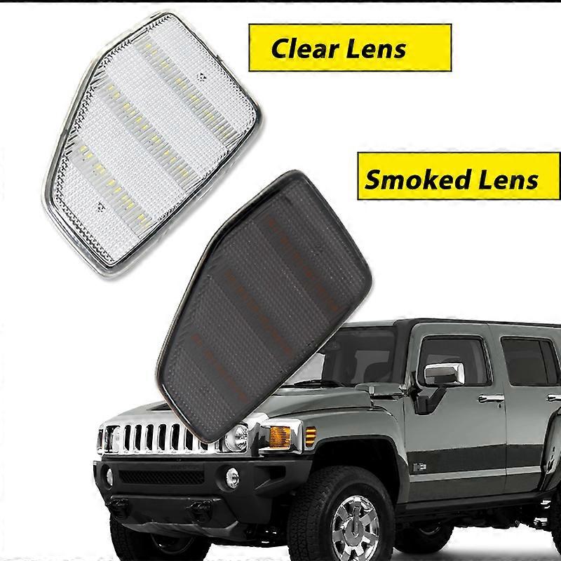 Amber / White LED Front Fender Side Marker Turn Signal Lights For 2005 ...