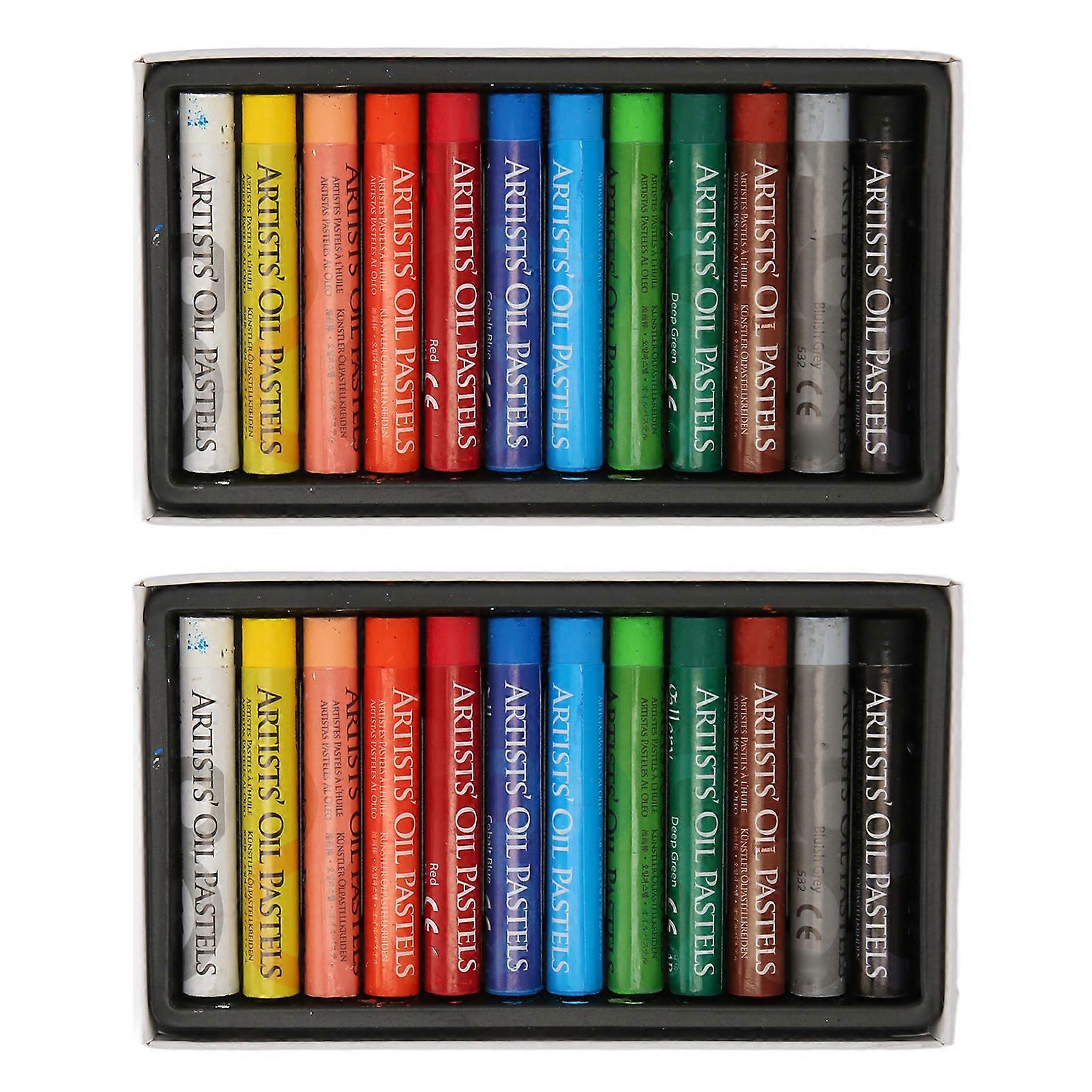 24Pcs Oil Pastels Soft Texture Vibrant Colors Safe Box Packed Artist ...