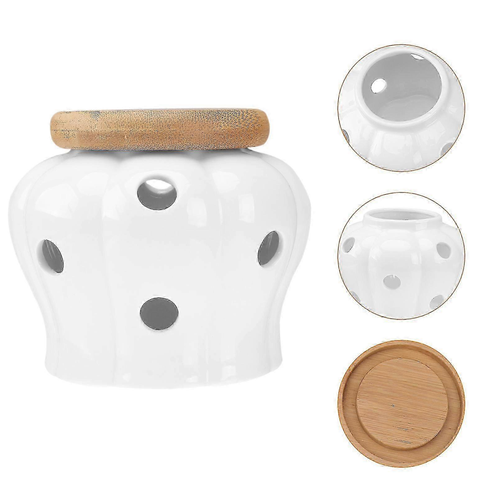 Food Containers Garlic Holder Storage Garlic Roaster Oven Onion Jars ...