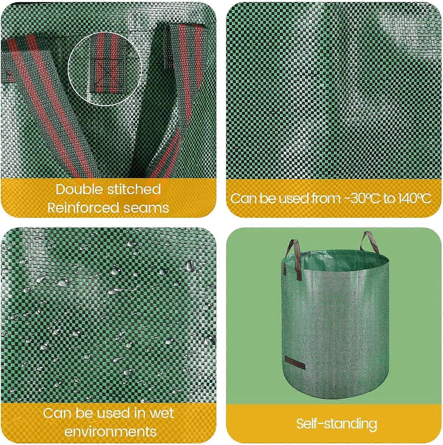 Gardening Waste Bag, Green Waste Bag, 3 x 272L Self-Supporting, Big Bag ...