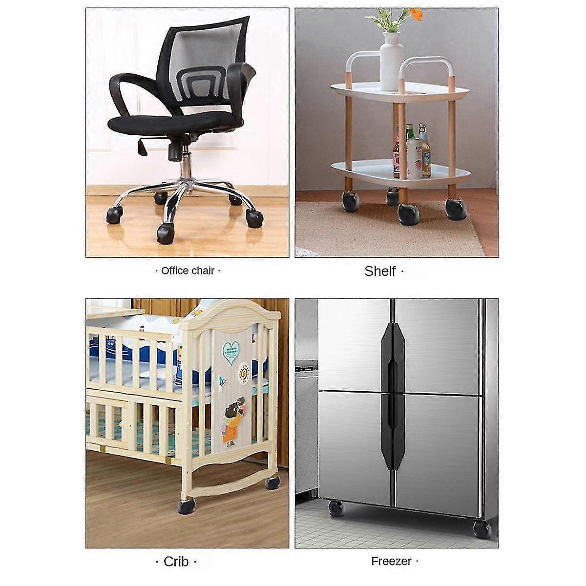 10x Rubber Bed Office Chair Wheel Stopper Furniture Legs Caster Cups ...