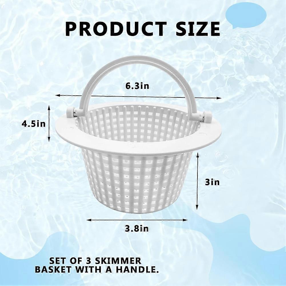 Swimming Pool Skimmer Replacement Basket with Handle, 3Pack - Above ...