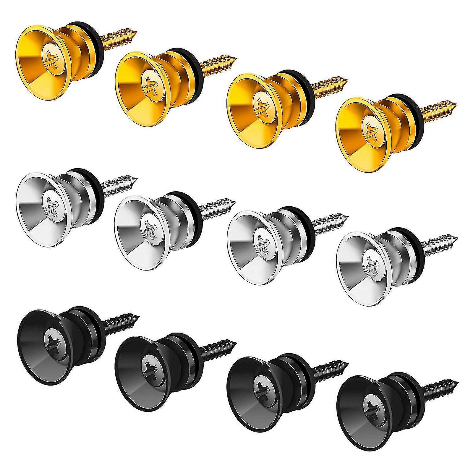 12pcs Guitar Strap Buttons Lock Pins Guitar Metal Strap Buttons For ...