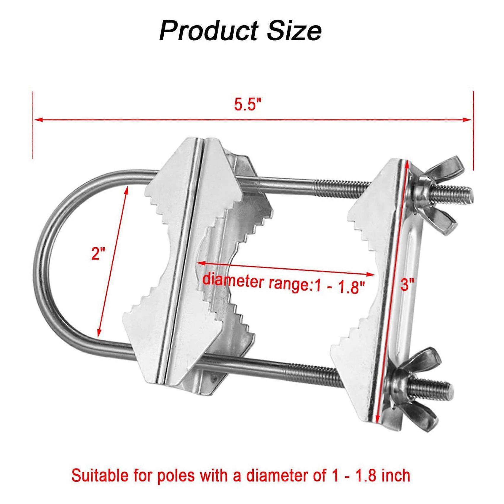 Double Antenna Mast Clamp V Jaw Block with U Bolts Heavy Duty Anti-Rust ...