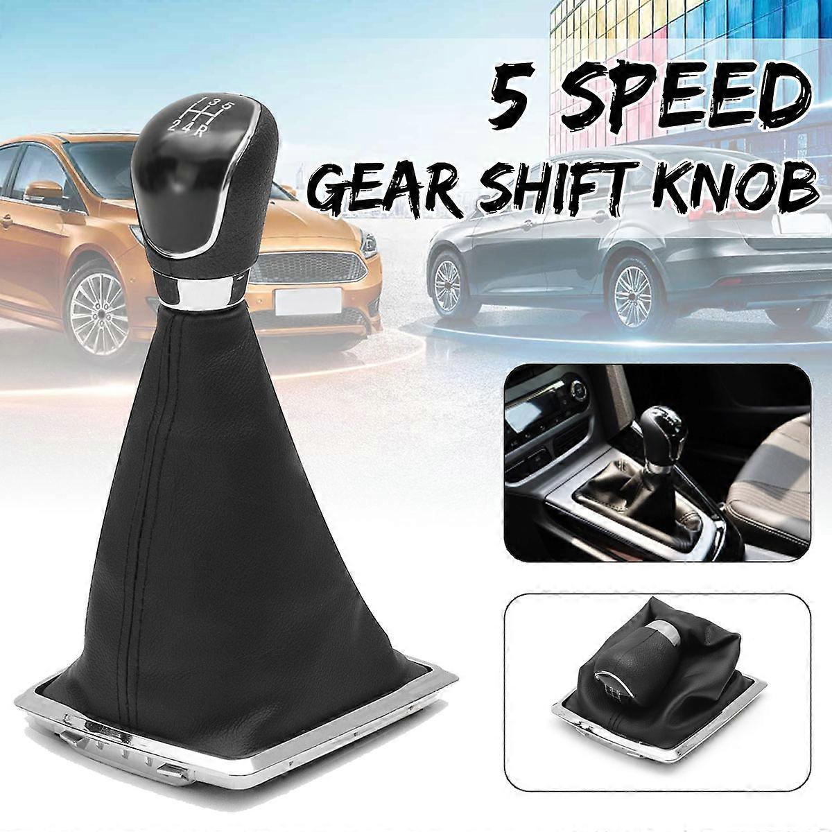5 Speed Manual Car Gear Shift Knob Shifter Lever Gaiter Boot Cover for ...