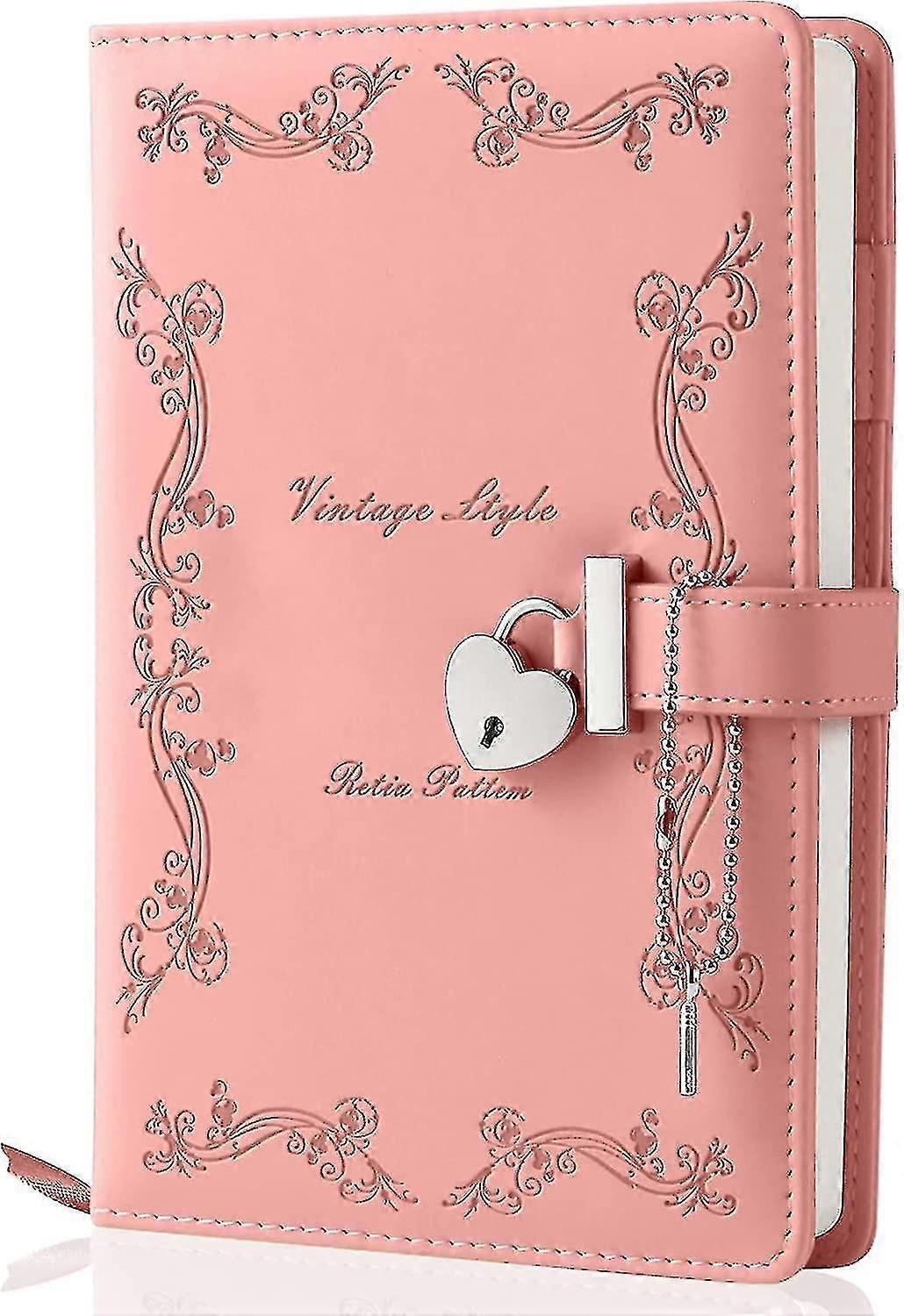 Diary With Lock And Key For Girls Thicken 360 Pages Leather Heart ...