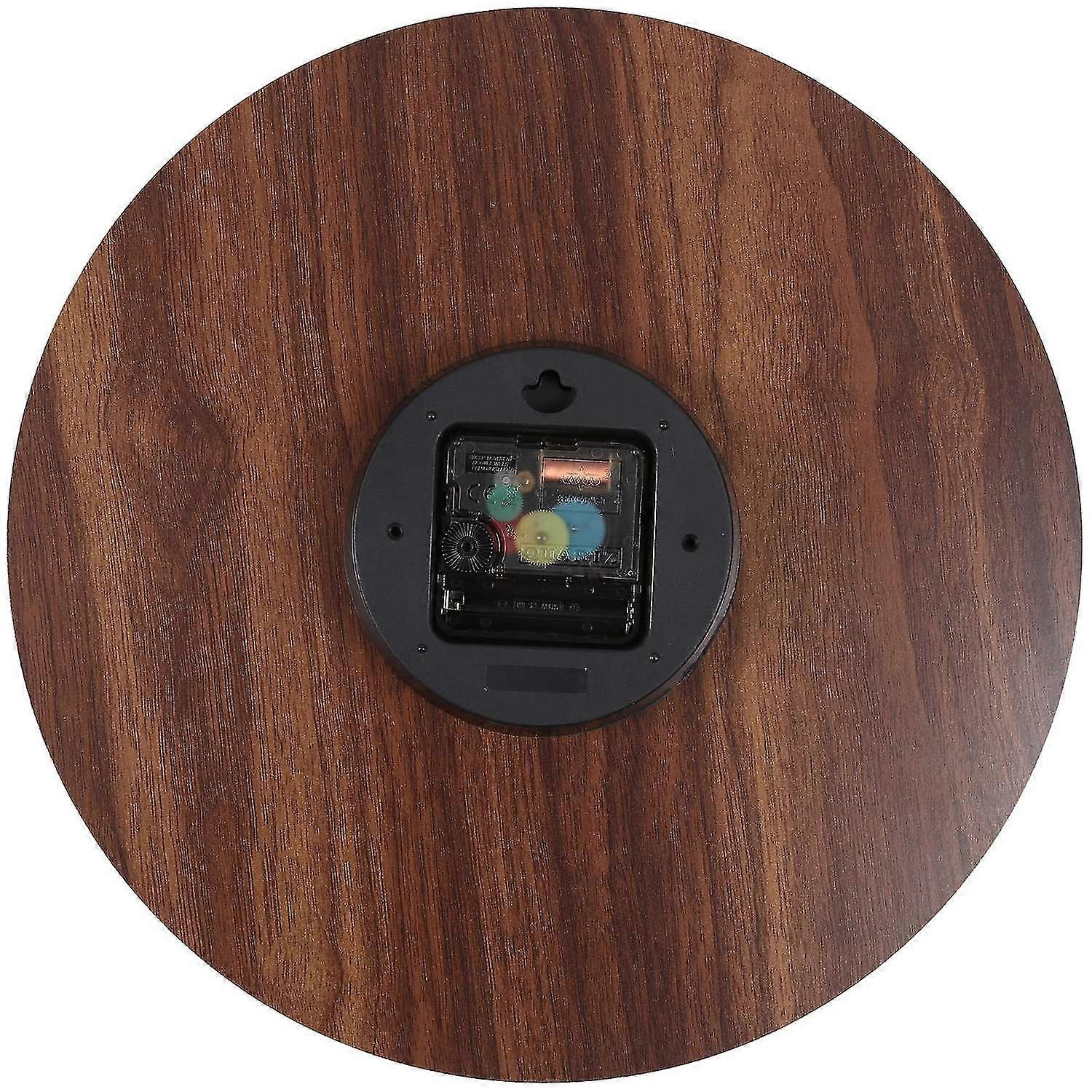 Luminous Wall Clock, 12 Inch Wooden Silent Non-Ticking Kitchen Wall ...