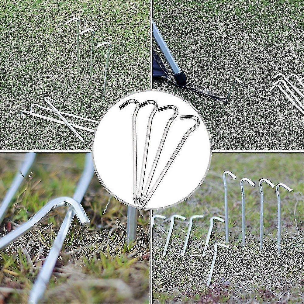 12pcs Tent Pegs, Aluminium Tent Stakes Pegs With Hook 7" Hexagon Rod ...
