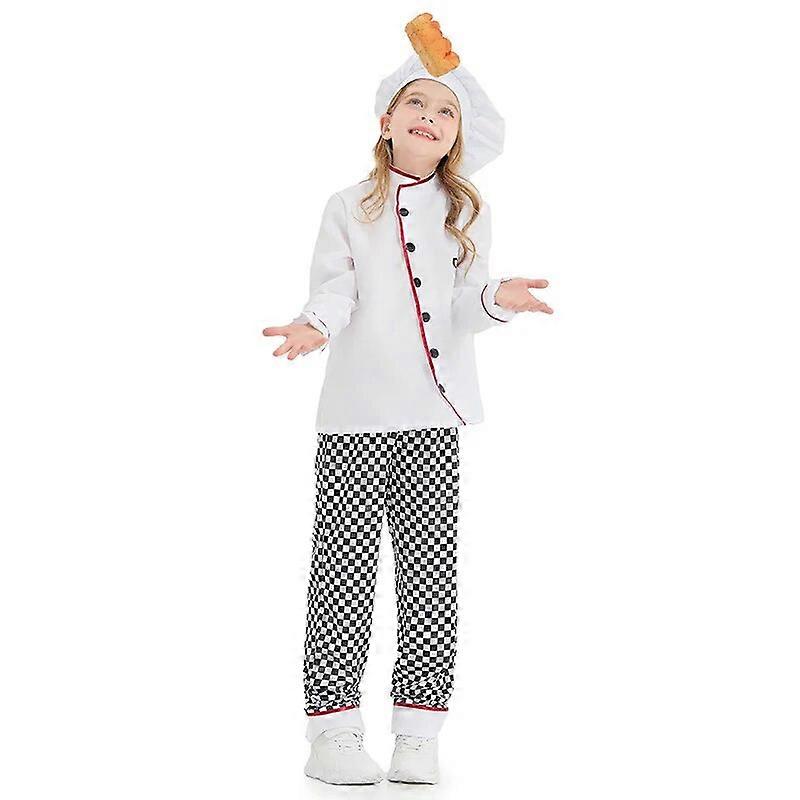 Unisex Child Kids Cooking Chef Costume for Tween Boys Girls Top Pants ...