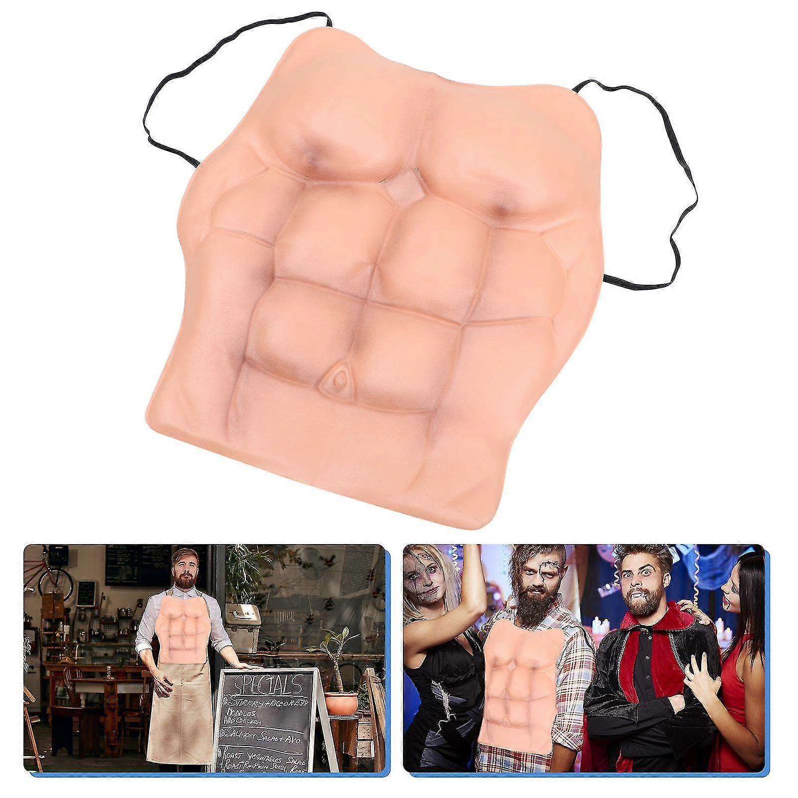 Muscle Silicone Fake Muscles Props Man Party Simulation Garment Abdominal Cosplay Costume Male ...