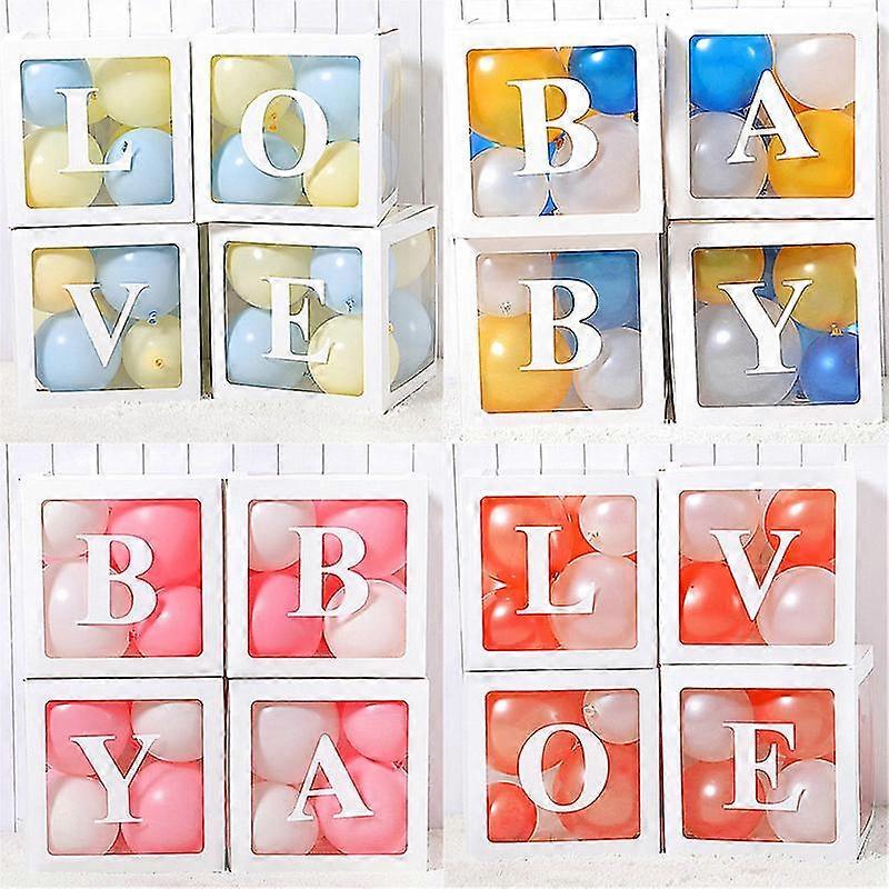 Transparent Balloon Box Alphabet Name Boy Girl 1 2 3 Year Birthday ...