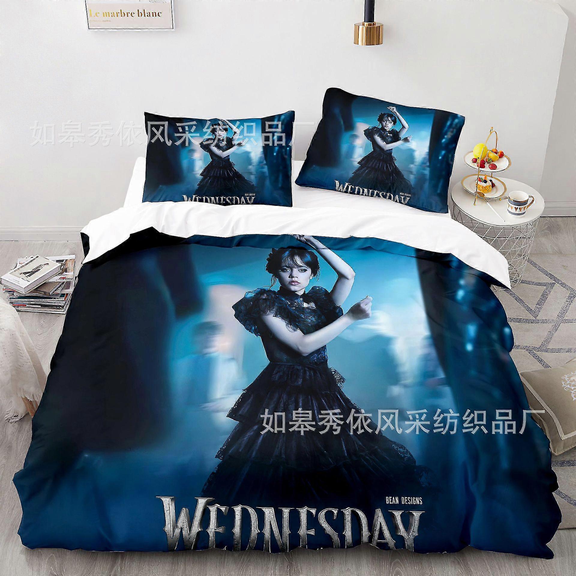 Wednesday Addams Bedding Set Nevermore Academy Quilt Cover Cartoon ...