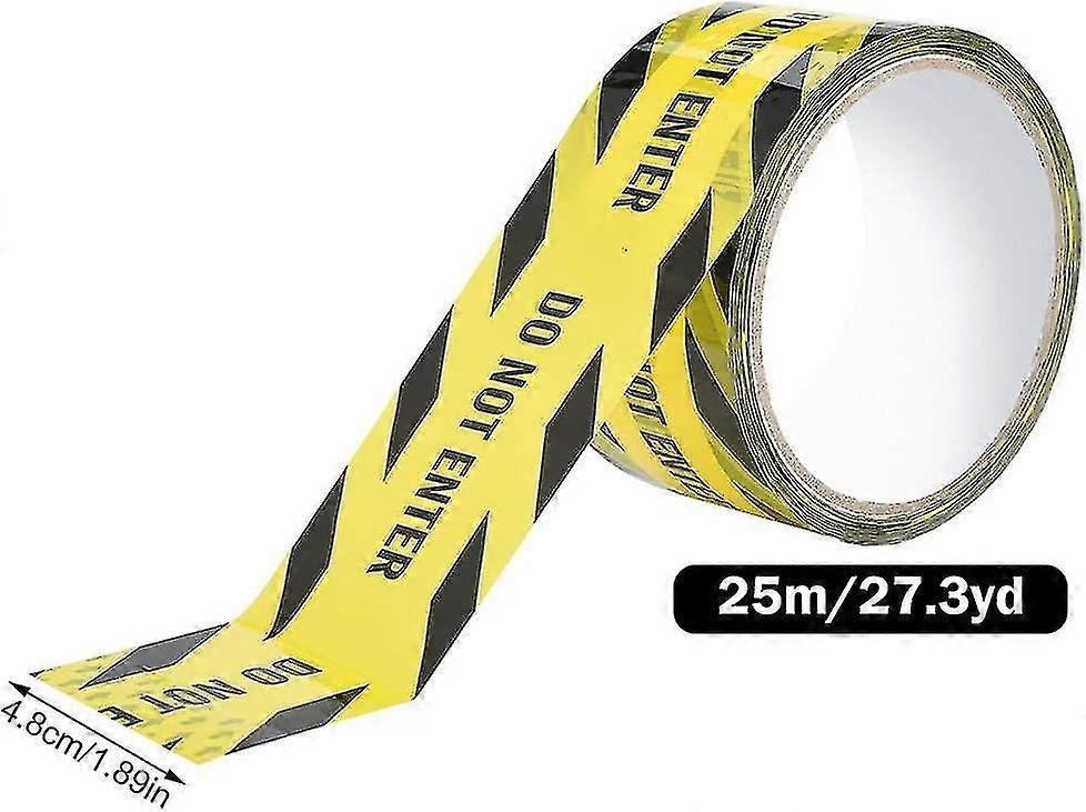 Warning Tape, 25m Do Not Enter Adhesive Safety Tapes Yellow Warning ...