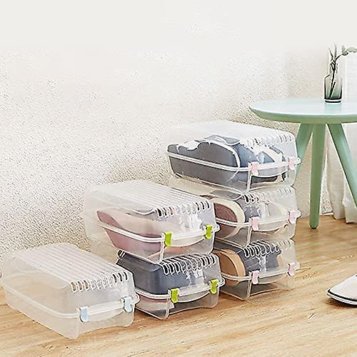 Shoe Boxes, Stackable With Plastic Connectors, Foldable, Transparent ...