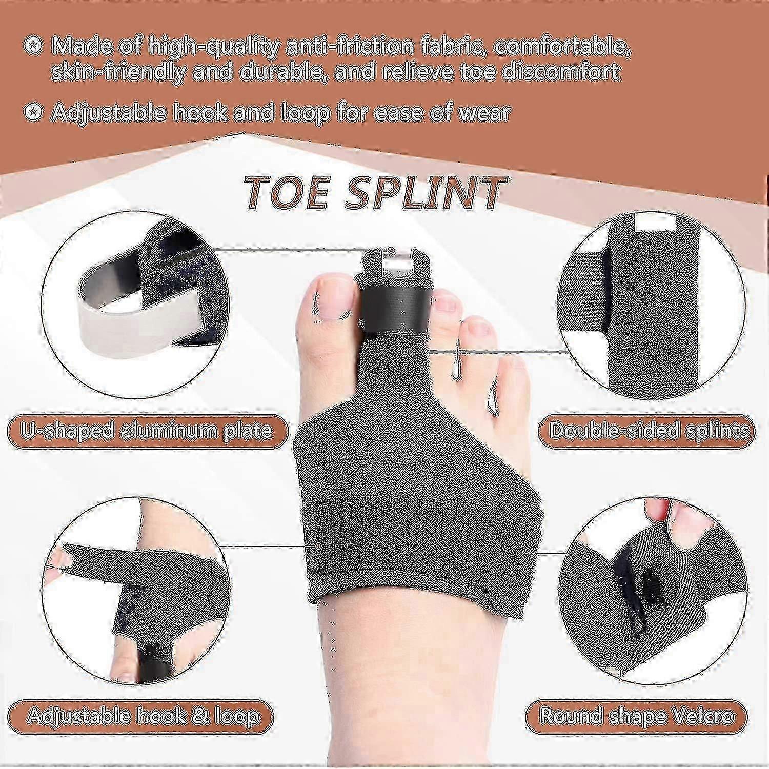 Toe Splint, Toe Straightener Hammer Toe Corrector, Toe Brace Support ...