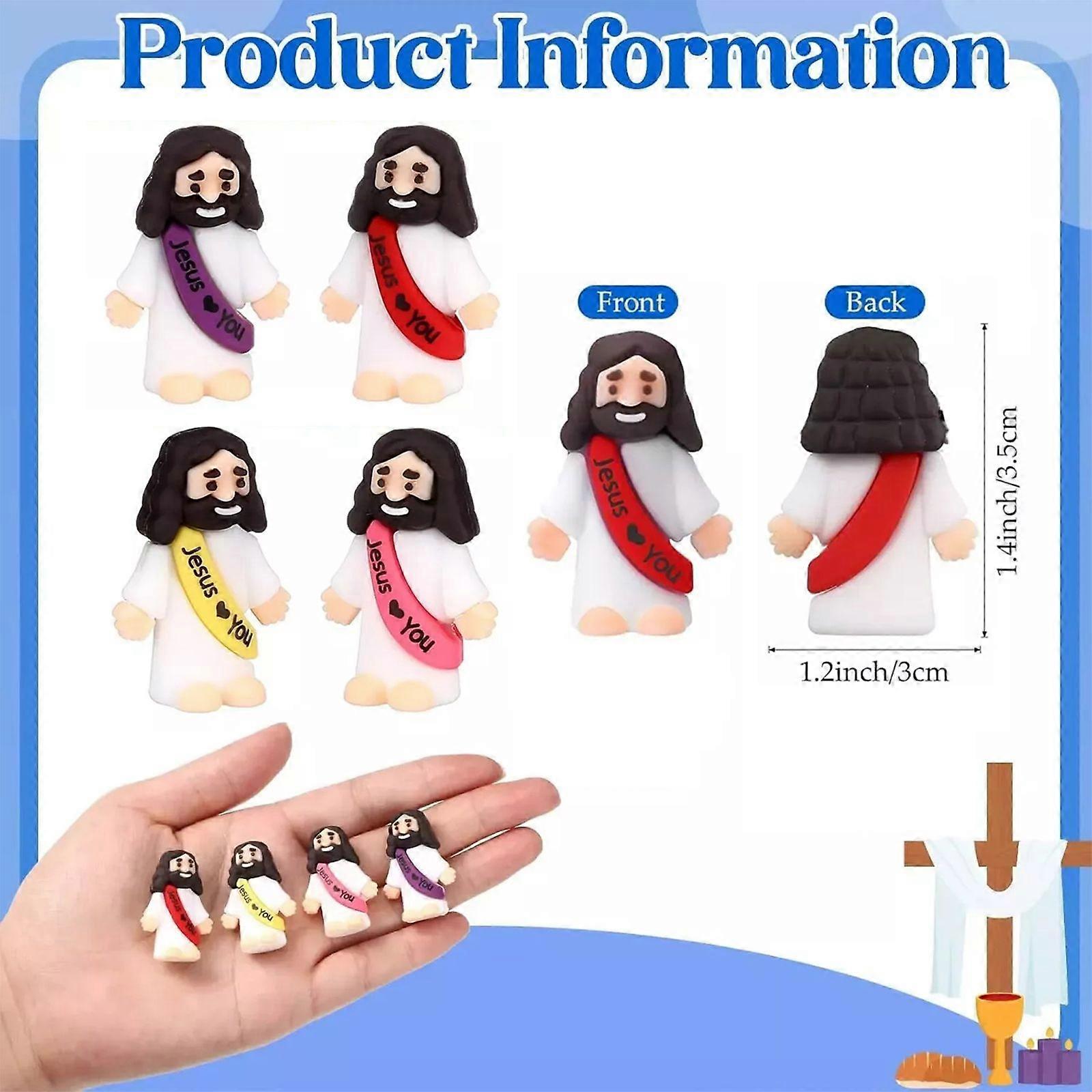 25/100 Pcs Mini Jesus Figures Jesus Loves You Jesus Toys Little Jes ...