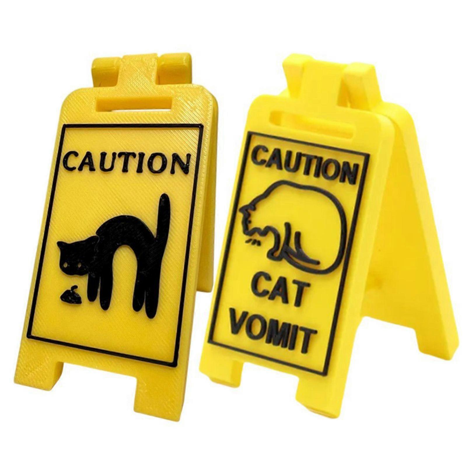 Cat Vomit Sign 3D Printed Vomiting Cat Sign Warning Sign Home Decor Cat ...