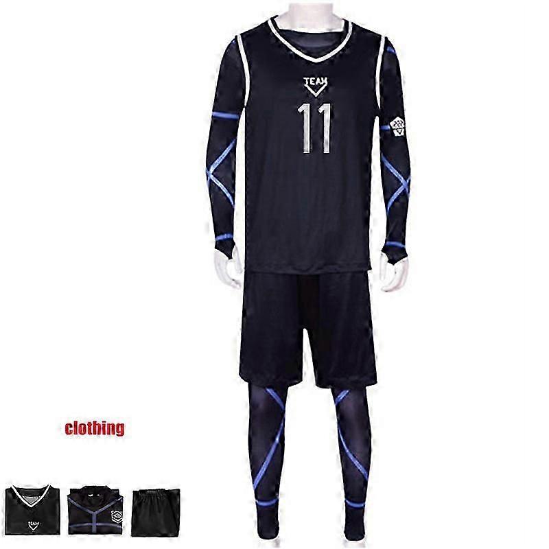 Anime Blue Lock Nagi Seishiro Cosplay Costume Black Jersey Jumpsuit ...