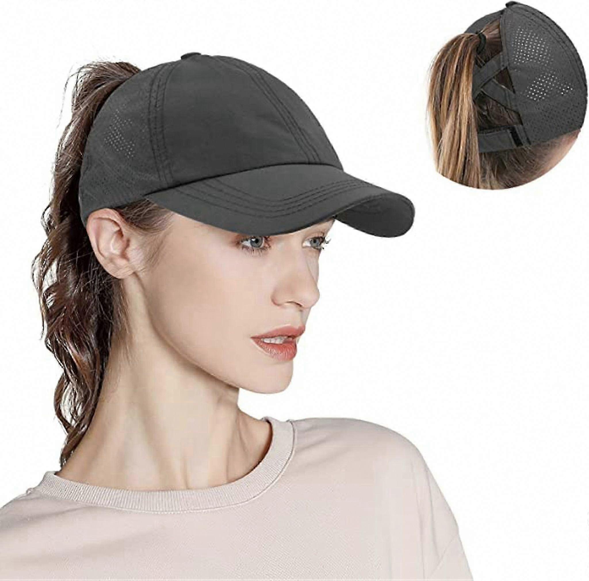 Women's Baseball Cap with Ponytail Hole, Breathable Mesh Summer Hat ...