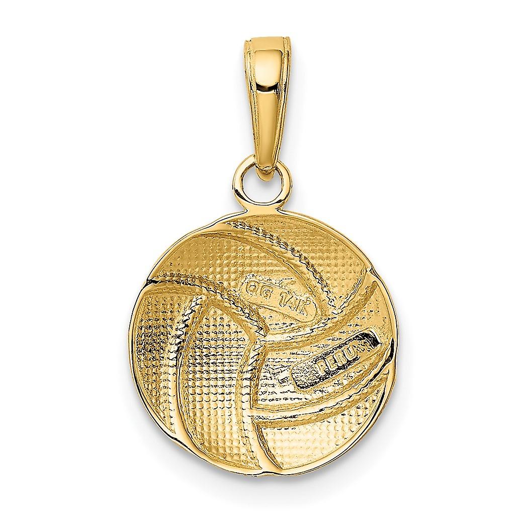 10k Gold Polished Volleyball Pendant Necklace Measures 20x13mm Wide - 1 ...