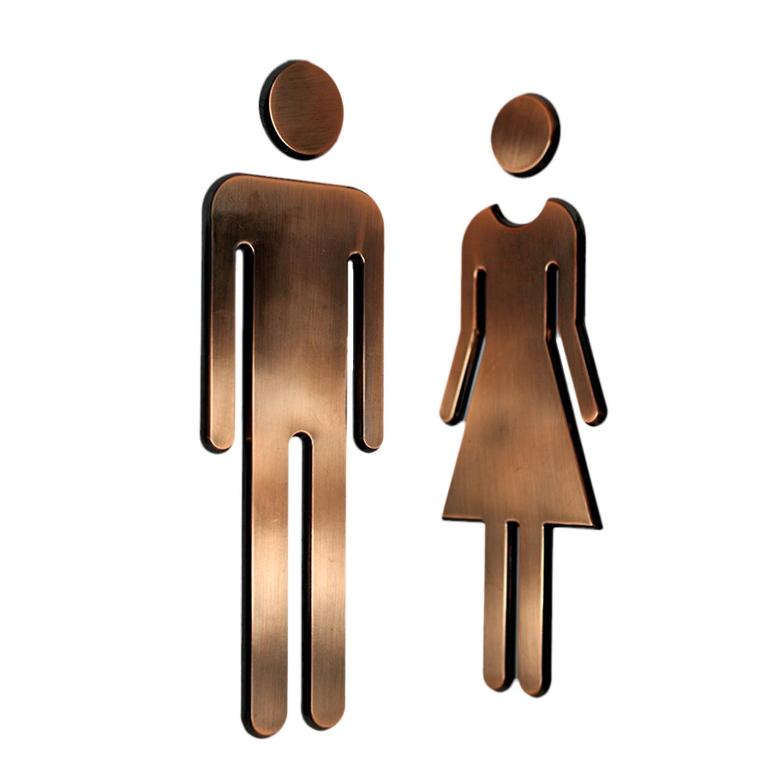 Man&woman Wc Decals Toilet Signs Restroom Washroom Signage Plaque ...