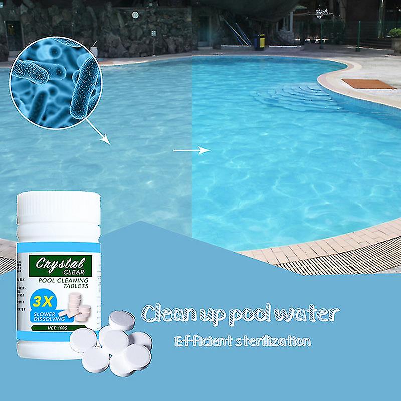 100pcs Chlorine Tablets Instant Disinfection Cleaning For Swimming Pool ...