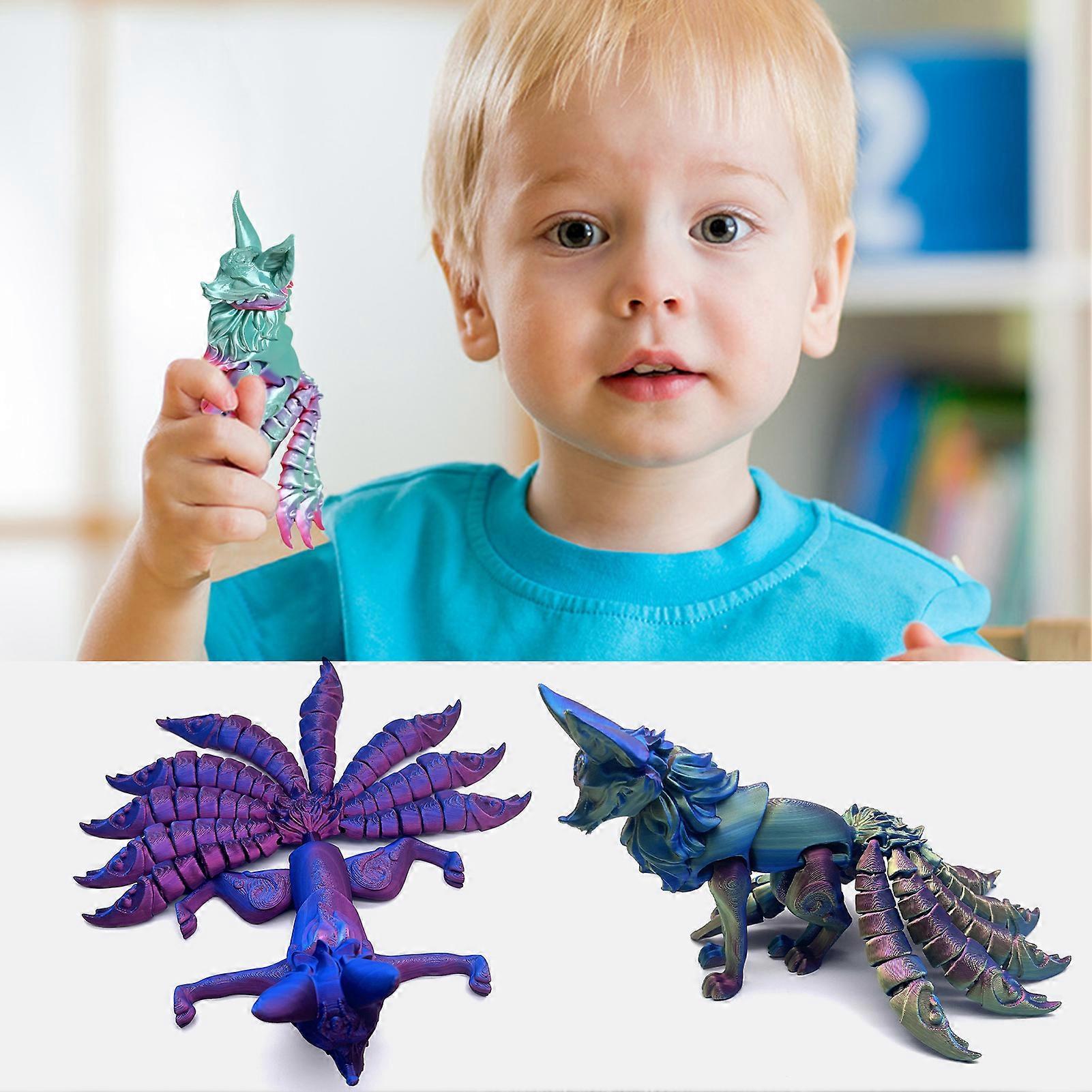 Nine-tailed Fox Action Figure Multi-jointed Movable 3D Printed Fox ...