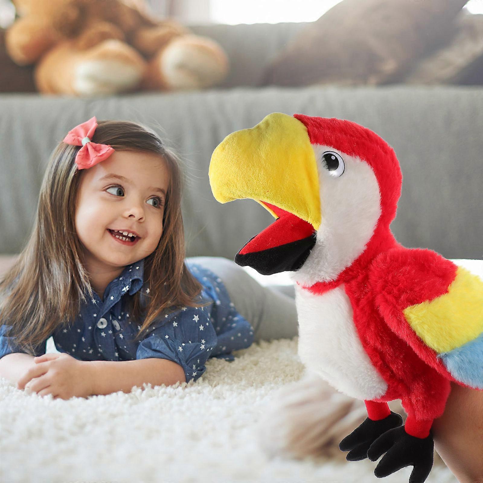 Plush Parrot Hand Puppet Cartoon Interactive Storytelling Hand Puppet ...