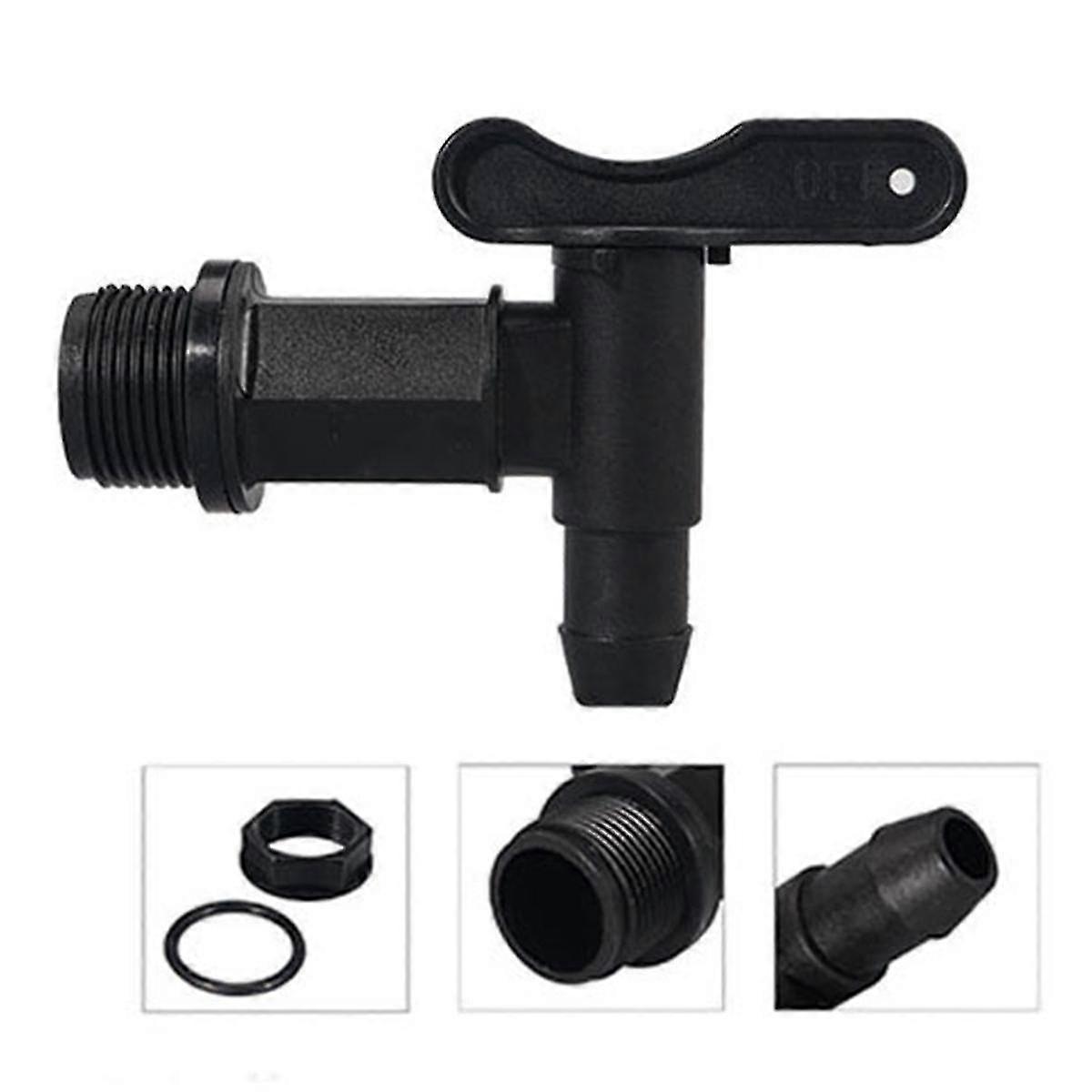 2 Set Drum Spigot Faucet Pail Taps with Gasket Plastic Construction Materials NPT Connection for ...