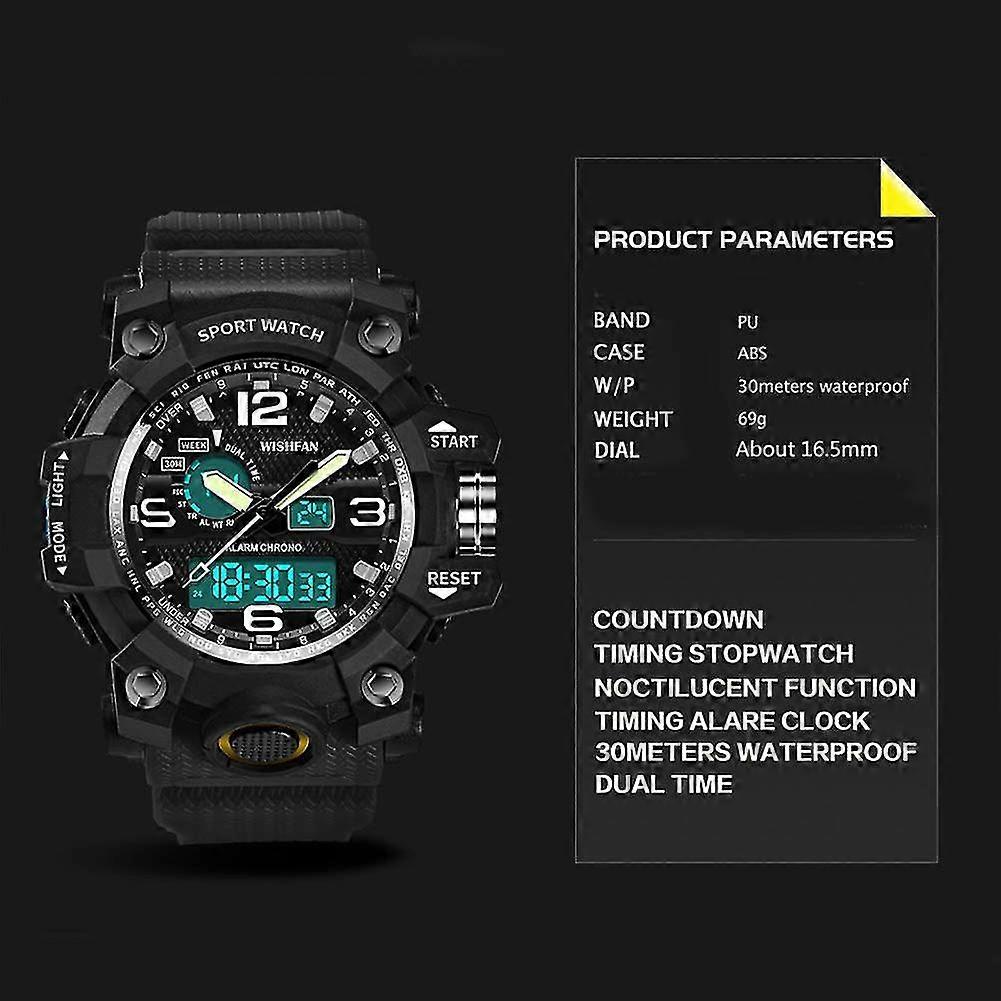 Men's Military Watch, Dual Display Waterproof Sports Digital Watch ...