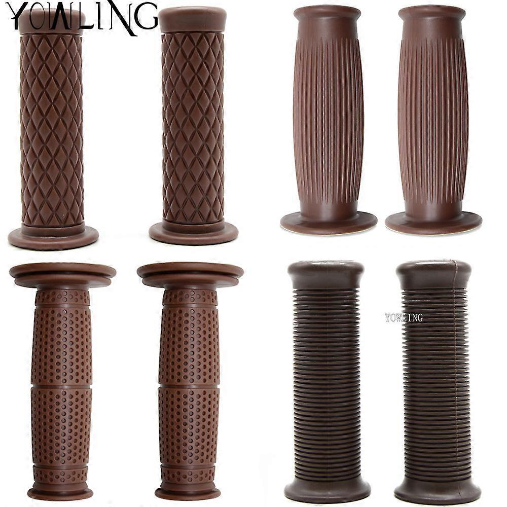 Motorcycle 7/8'' Retro Vintage Rubber Handlebar Hand Grips Bar End for ...