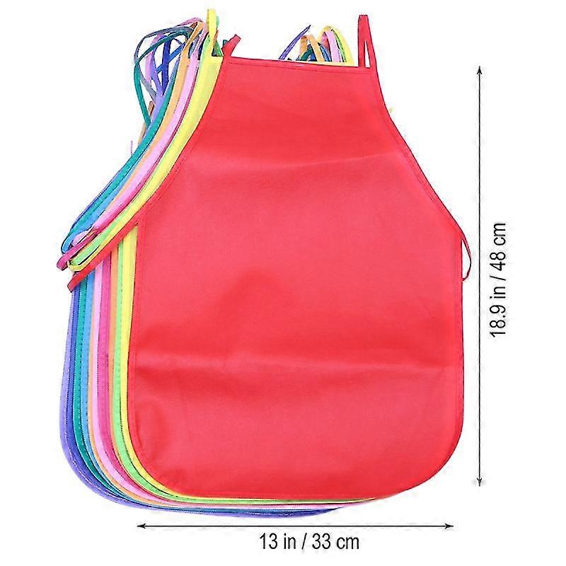 12pcs Children's Artists Aprons Non-woven Fabric Disposable Painting ...