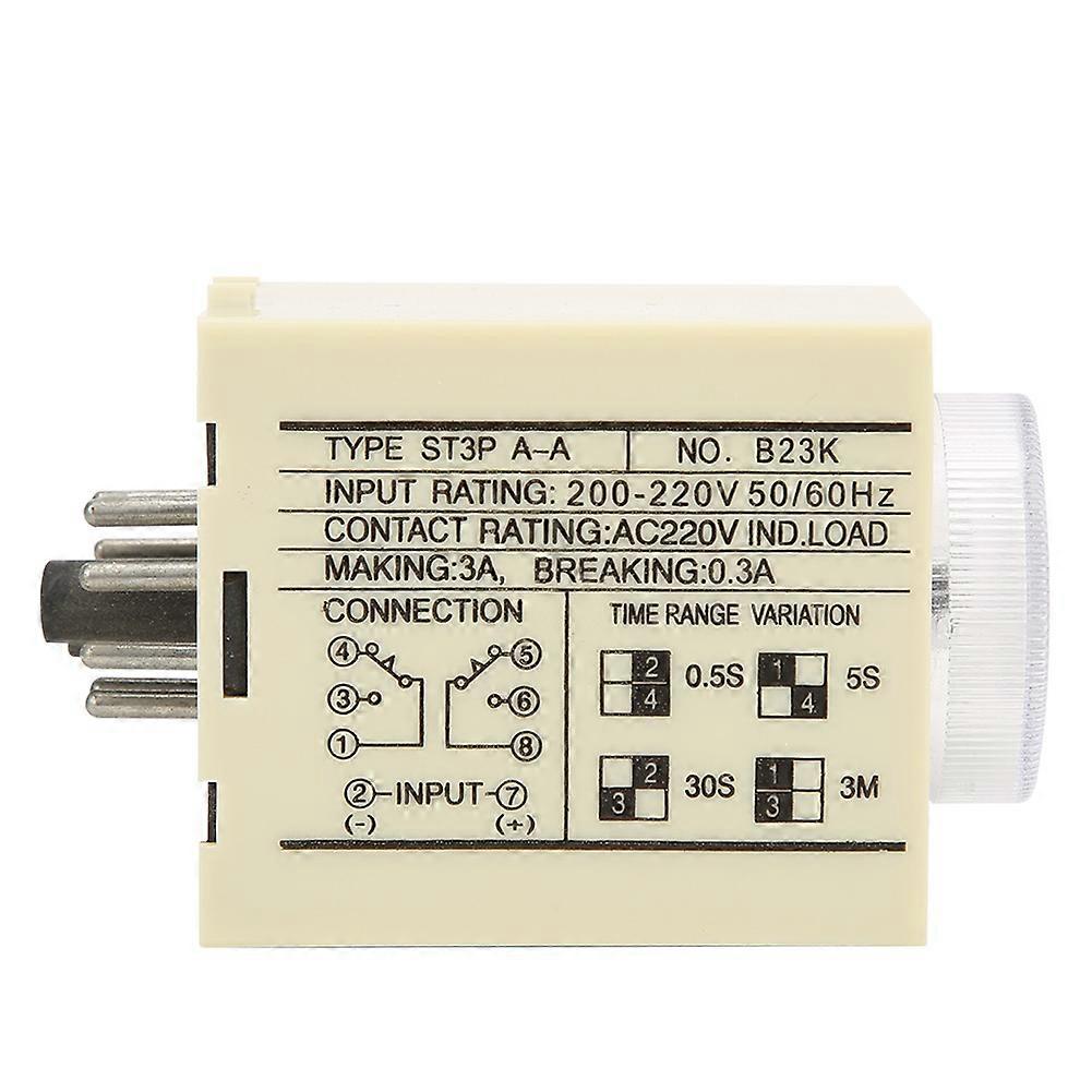 Delay Timer Time Relay Adjustable Knob Anti-Interference PC Shell ST3PA ...