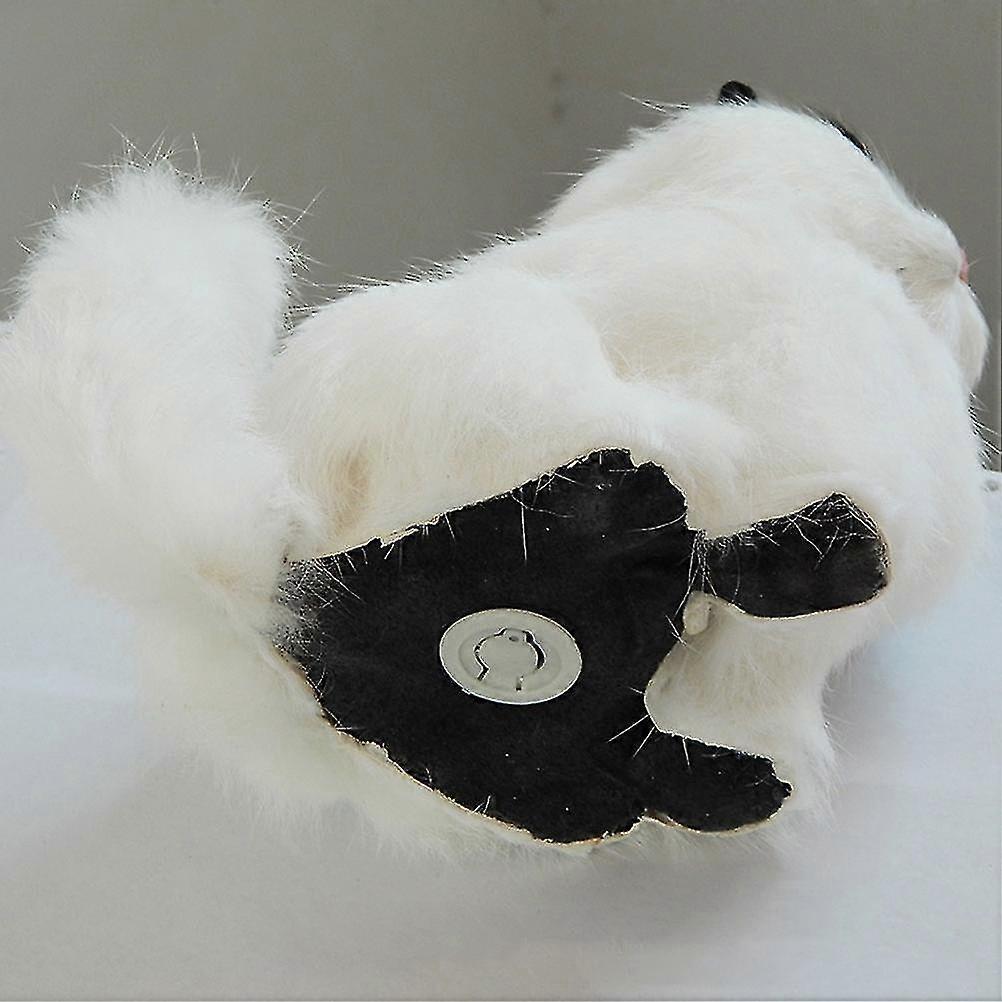 Real Sheep Hair Simulation Cat Plush Toy Electronic Pet Doll With Meow ...