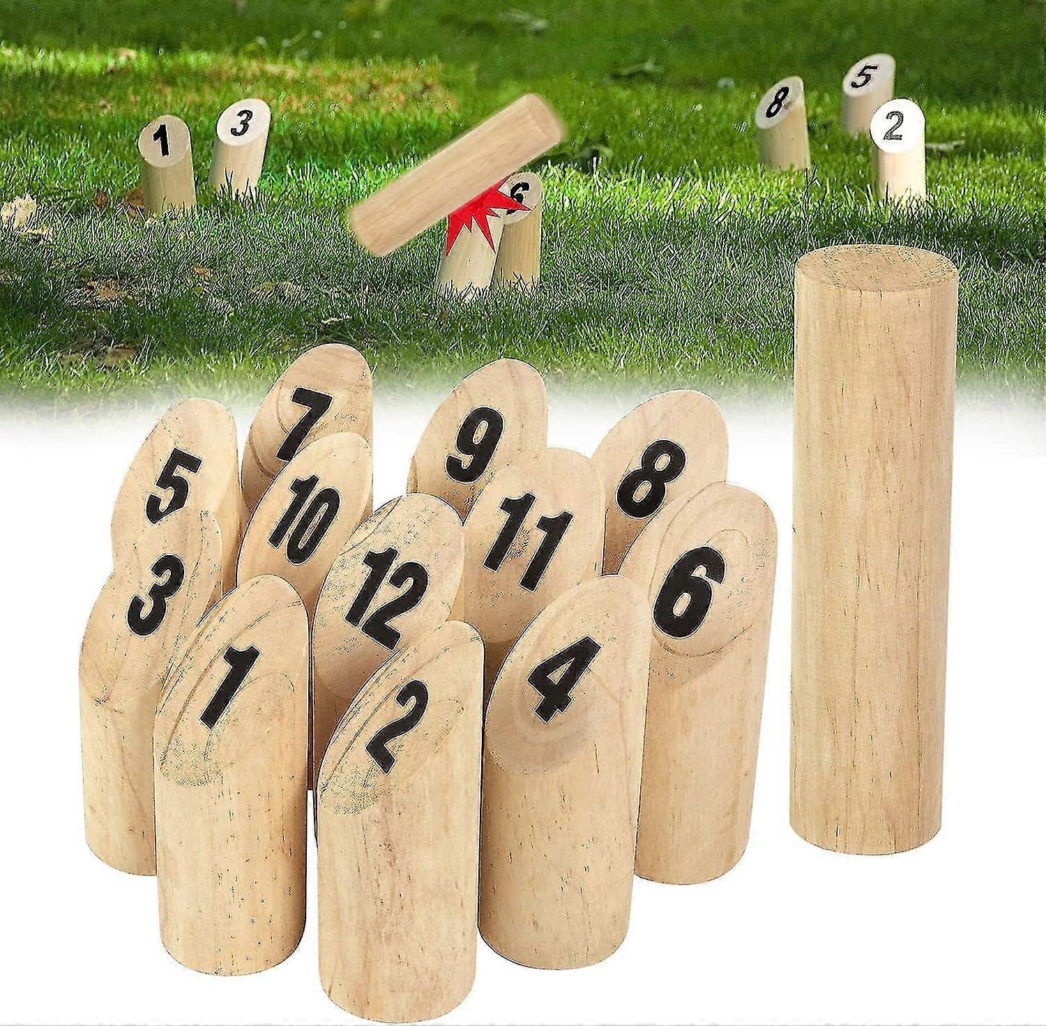 Nummers Kubb Binnen en Buiten gooien spel uit Finland houten kegel Viking spel houten werpspel ...
