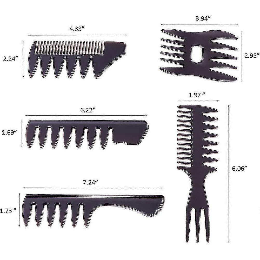 Styling Hair Comb Set Salon Barber Hairstylist Comb 5 Pack Professional Hair Brush Retro ...