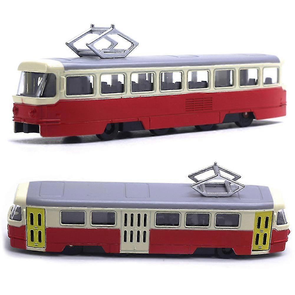 Classic Train Tram Diecast Pull Back Model With Led Music Developmental ...