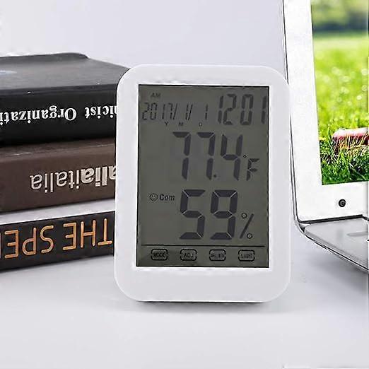 Digital Thermometer - Touch Large Screen Clock Temperature and Humidity ...
