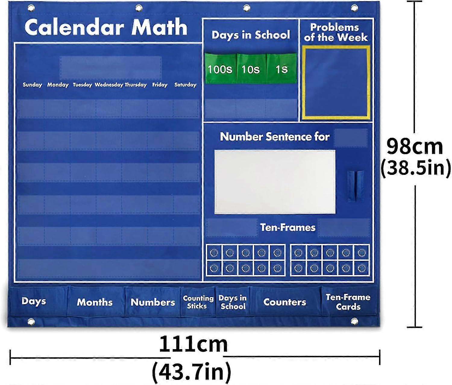 Calendar Math Pocket Chart Classroom Pocket Chart Educational Pocket ...