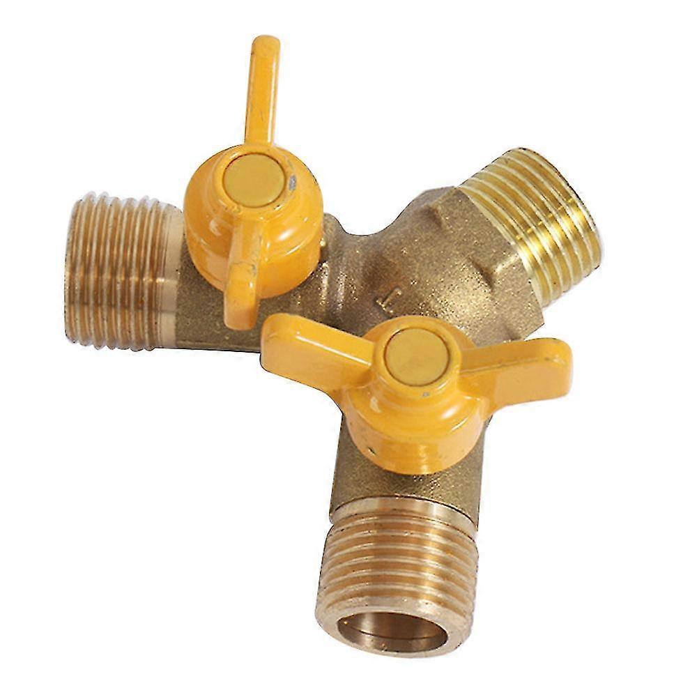 2 Way Gas Pipe Connector Splitter Solid Brass Y Piece Joiner Connector ...