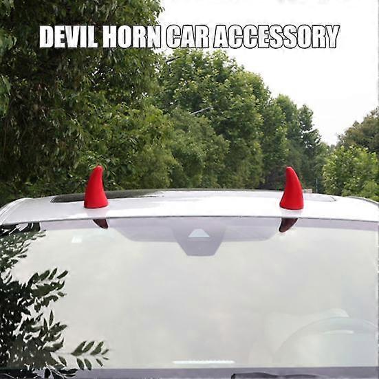 1 Pair Car Devil Horn Sticker 3D Automotive Roof Decoration Front Rear ...