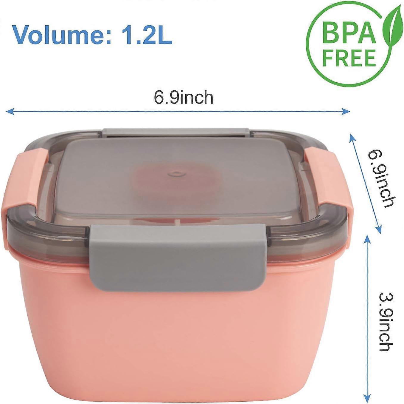 Modern Design Salad Container, Portable Leakproof 52-Oz Large Capacity ...